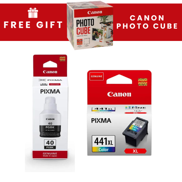 Canon GI-40 Black & CL-441XL High Yield Tri-Colour Original Ink Multip ...